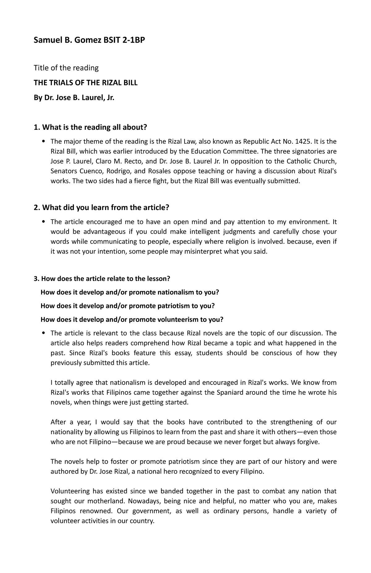 01 Worksheet 1A - Rizal's Life and Works - SY2324-1T - Samuel B. Gomez ...