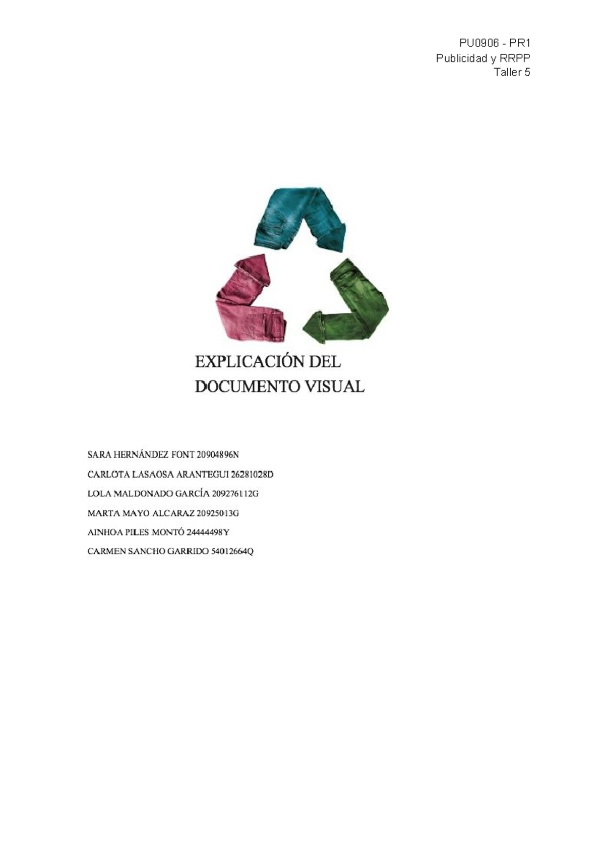 Explicación del documento visual - Publicidad y RRPP Taller 5 ...