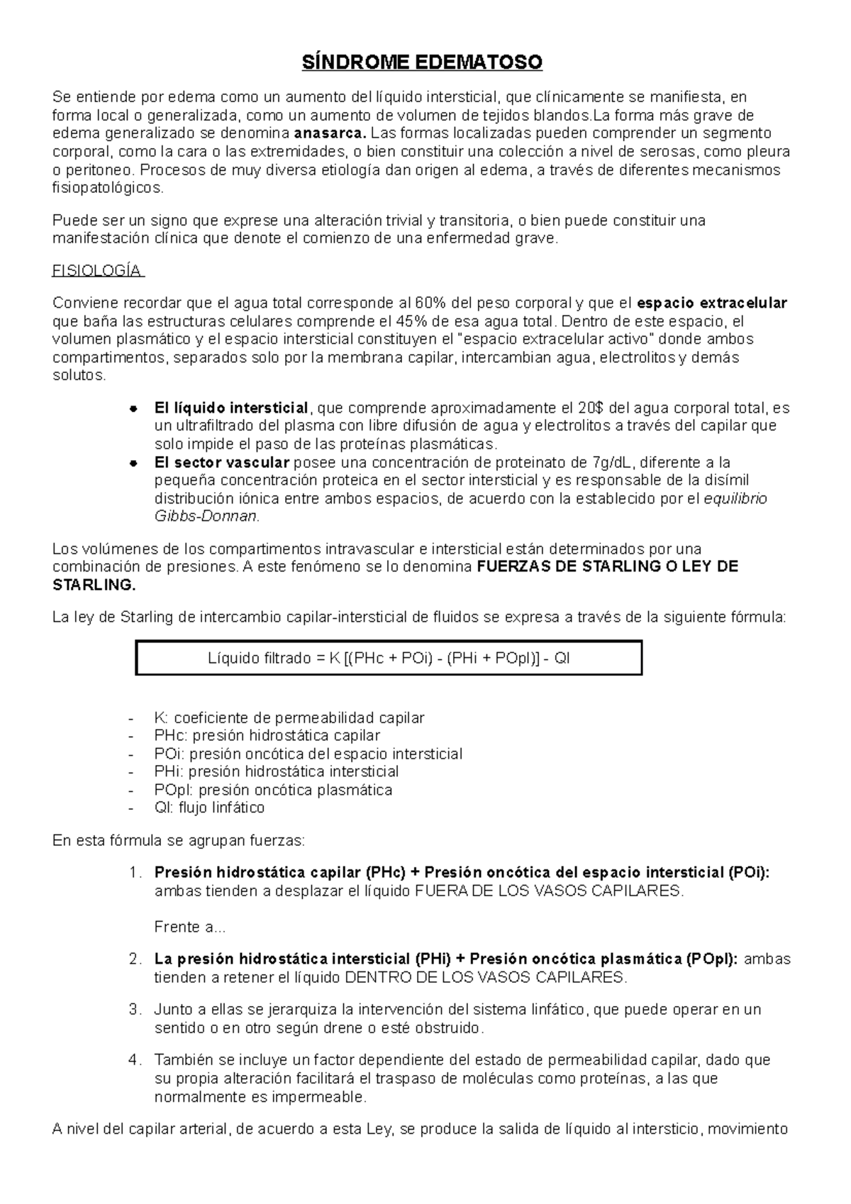 Edemas fisiopatología, semiología y abordaje - SÍNDROME EDEMATOSO Se ...