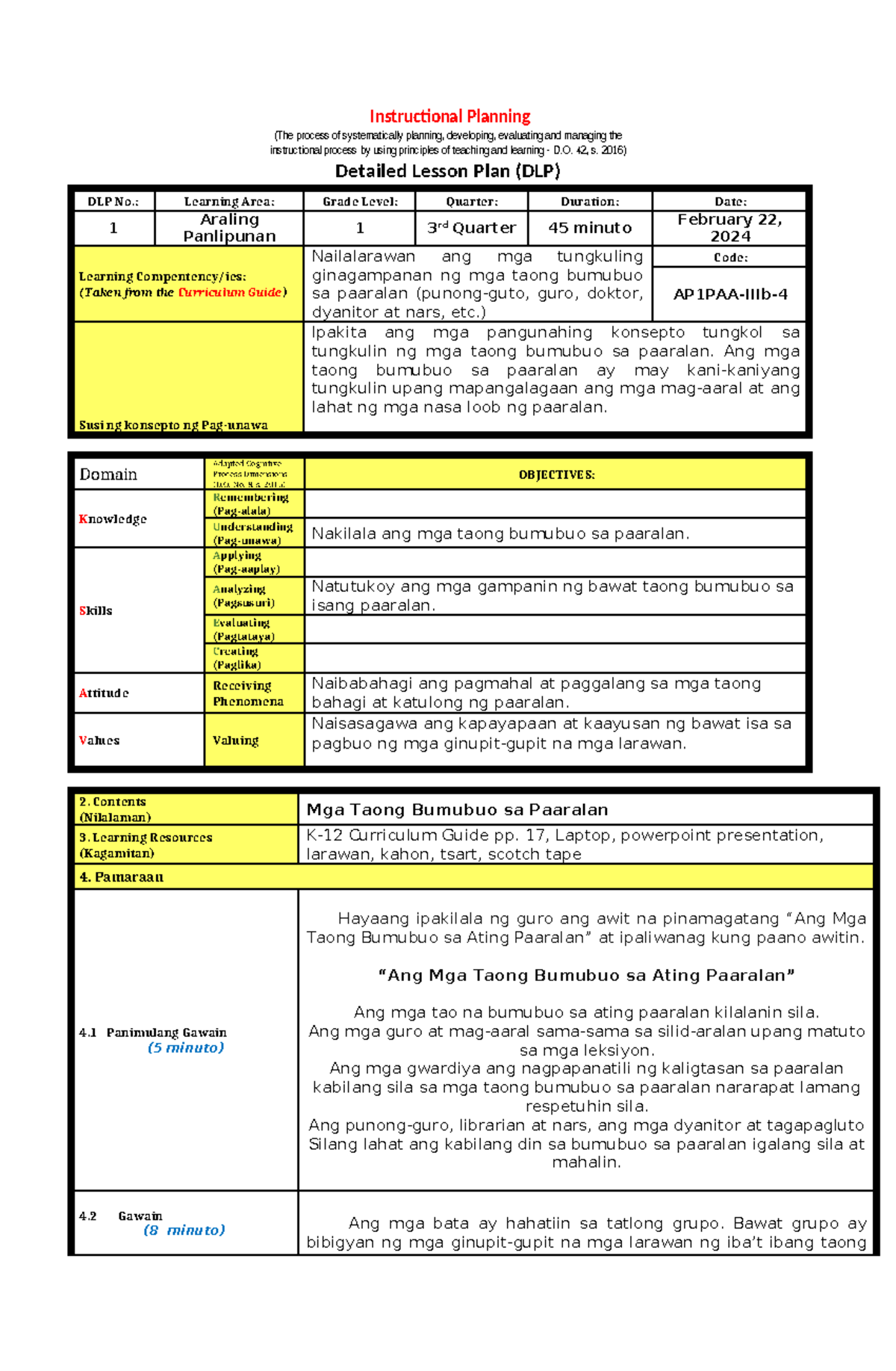 AP 1 -3RD Quarter-dlp - Instructional Planning (The process of ...