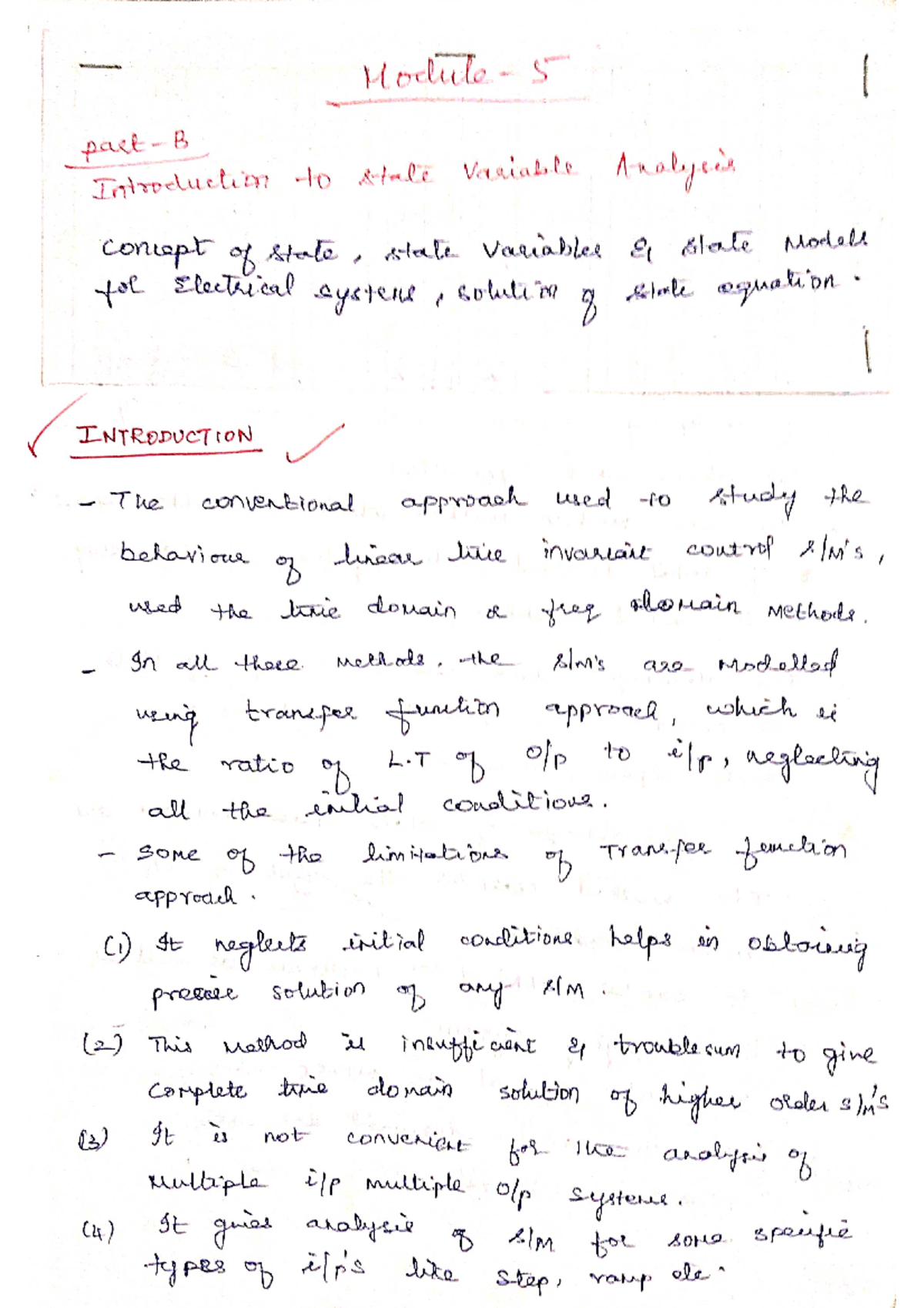 CS module 5 - Module 5 I Introduction to state Variable Analysis concept of state, state ...