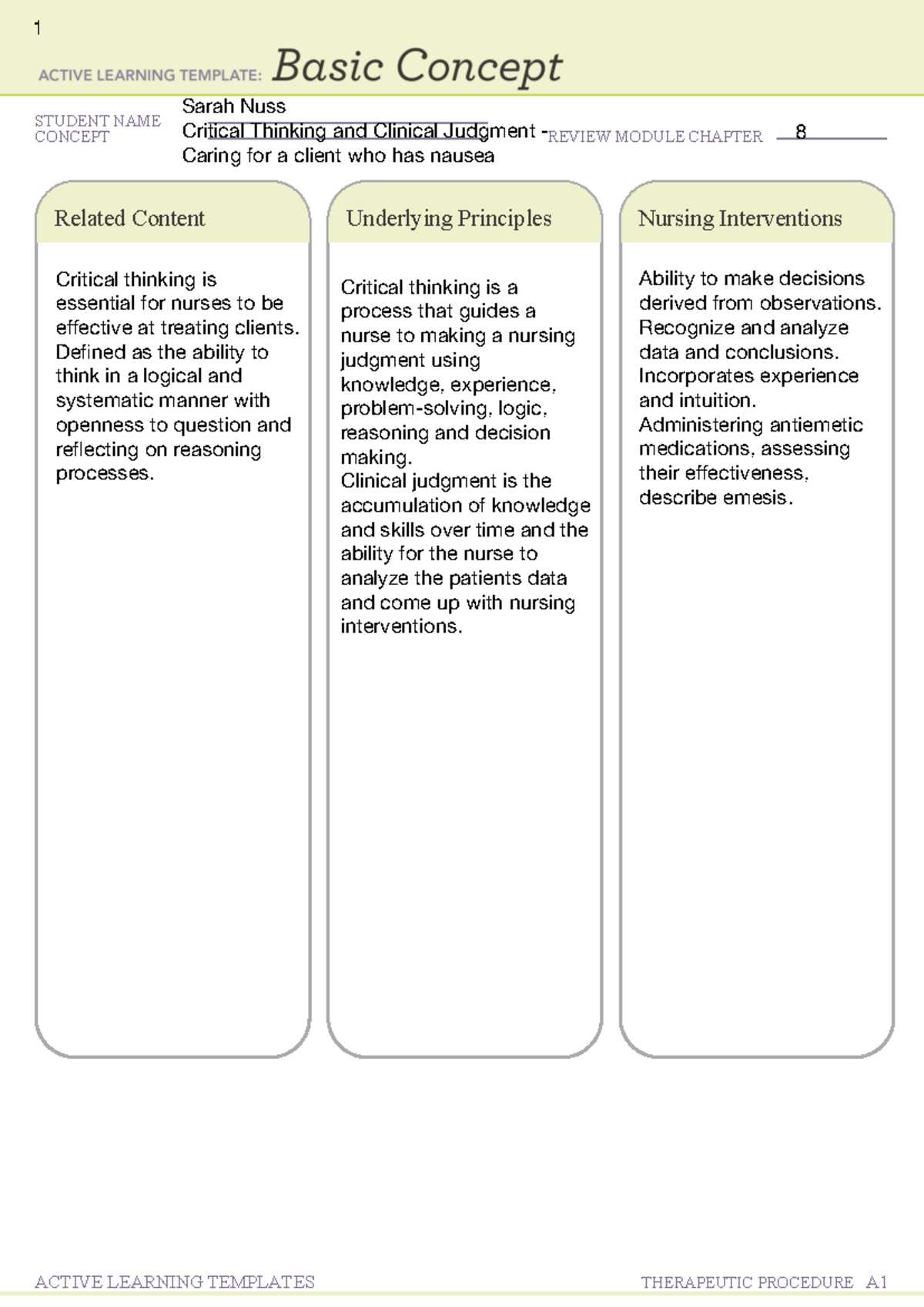 Remediation - ####### STUDENT NAME ####### CONCEPT REVIEW MODULE CHAPTER Related Content ...