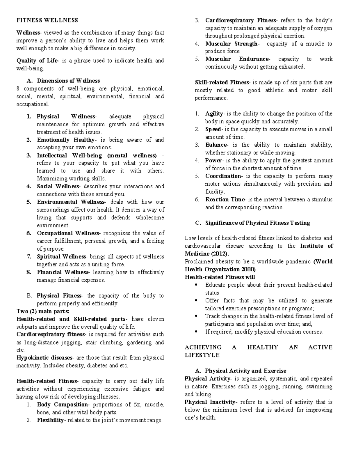 Fitness-reviewer - notes on fitness - FITNESS WELLNESS Wellness- viewed ...