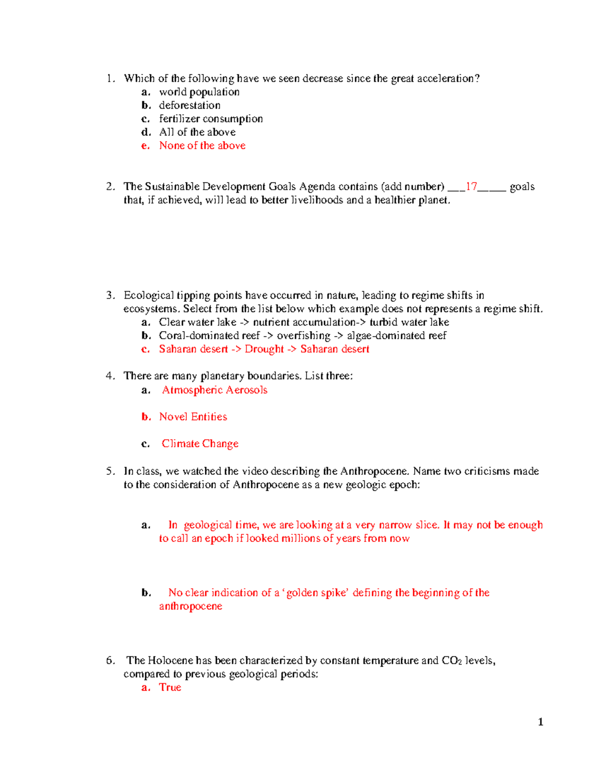 ENVS140 sample midterm questions w Answers - Which of the following have we seen decrease since ...
