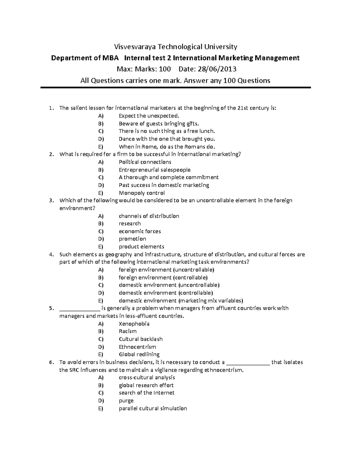 Pdfcoffee - This is a practice MCQ test. - Visvesvaraya Technological ...