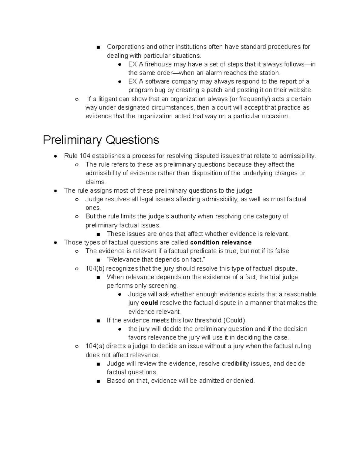 Preliminary questions &hearsay - Corporations and other institutions ...