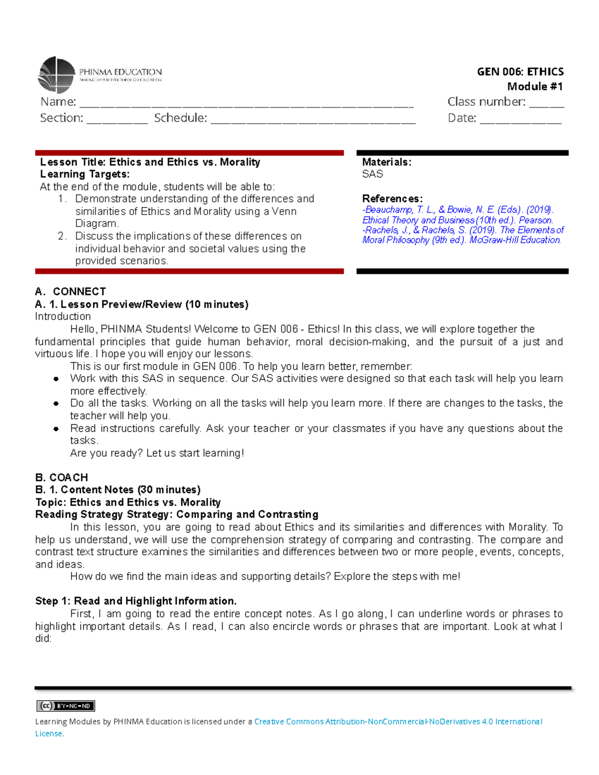 GEN-006 SAS-1 - SAS - Module Name ...