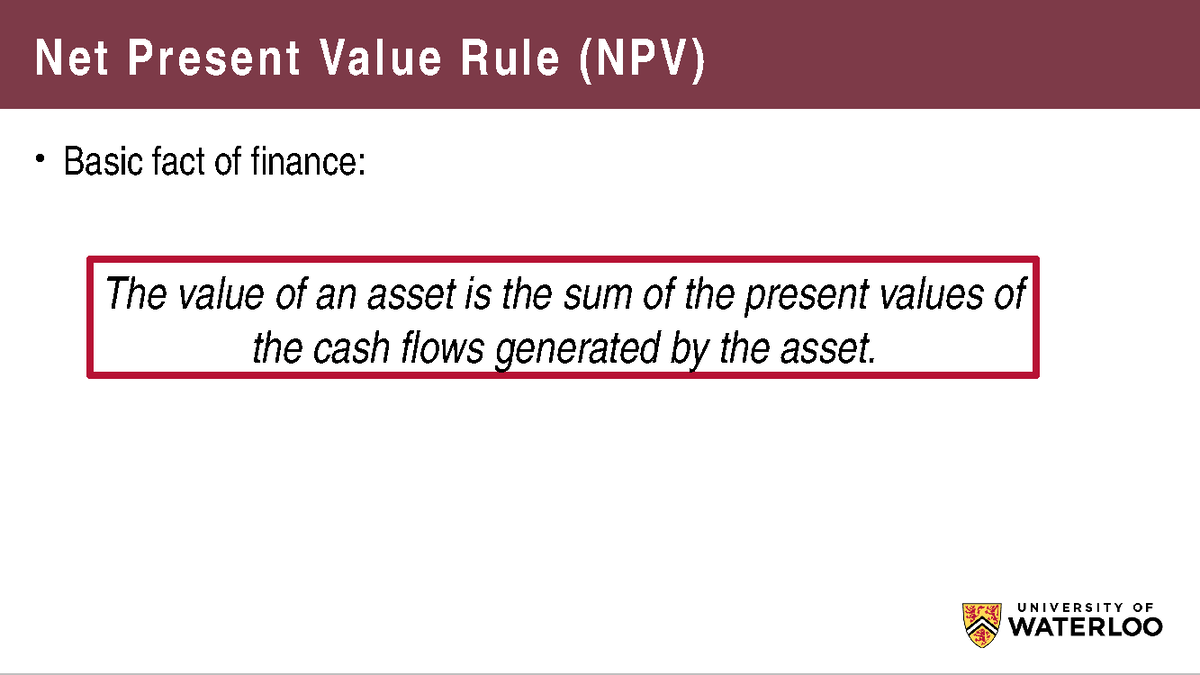 Lecture notes, lecture Lecture 7 Chapter+7 - Net Present Value Rule ...