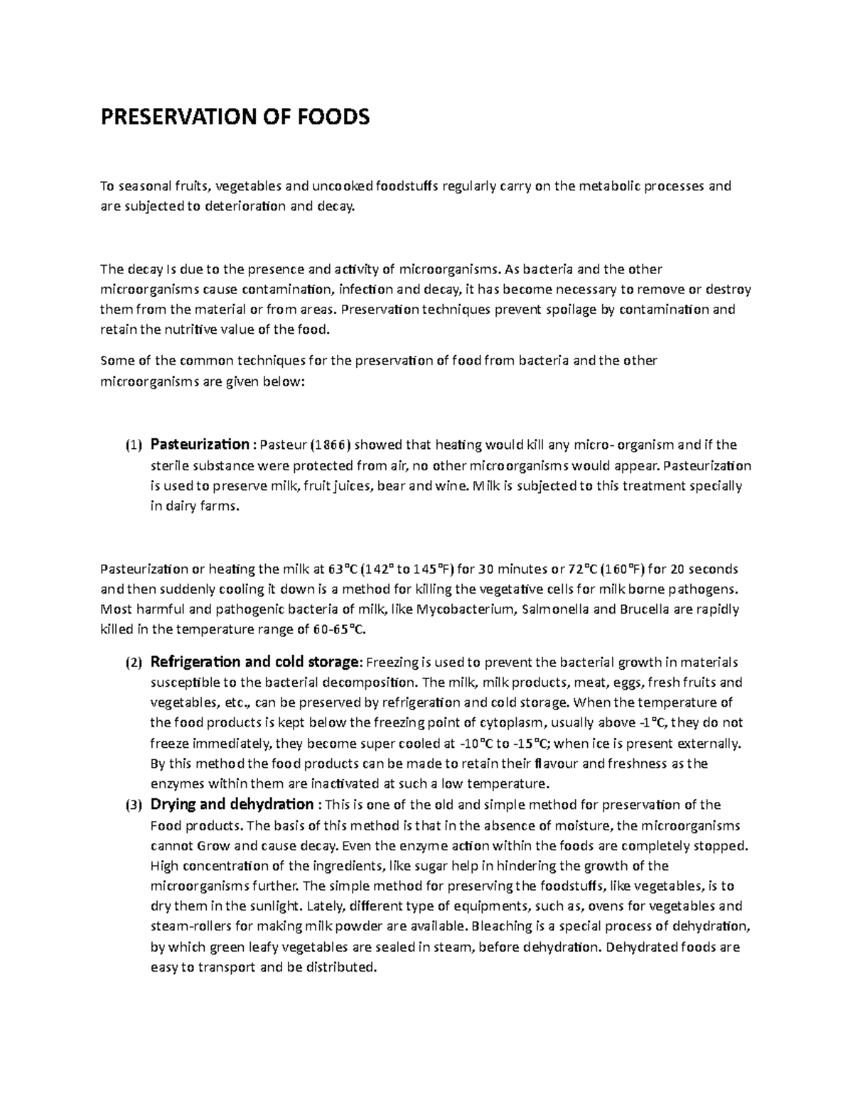 Preservation of foods - PRESERVATION OF FOODS To seasonal fruits ...