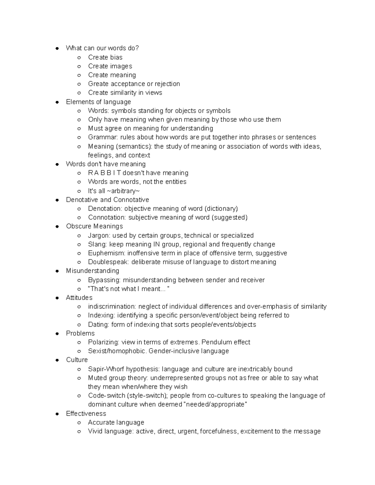 Verbal Communication Notes - What can our words do? Create bias Create ...