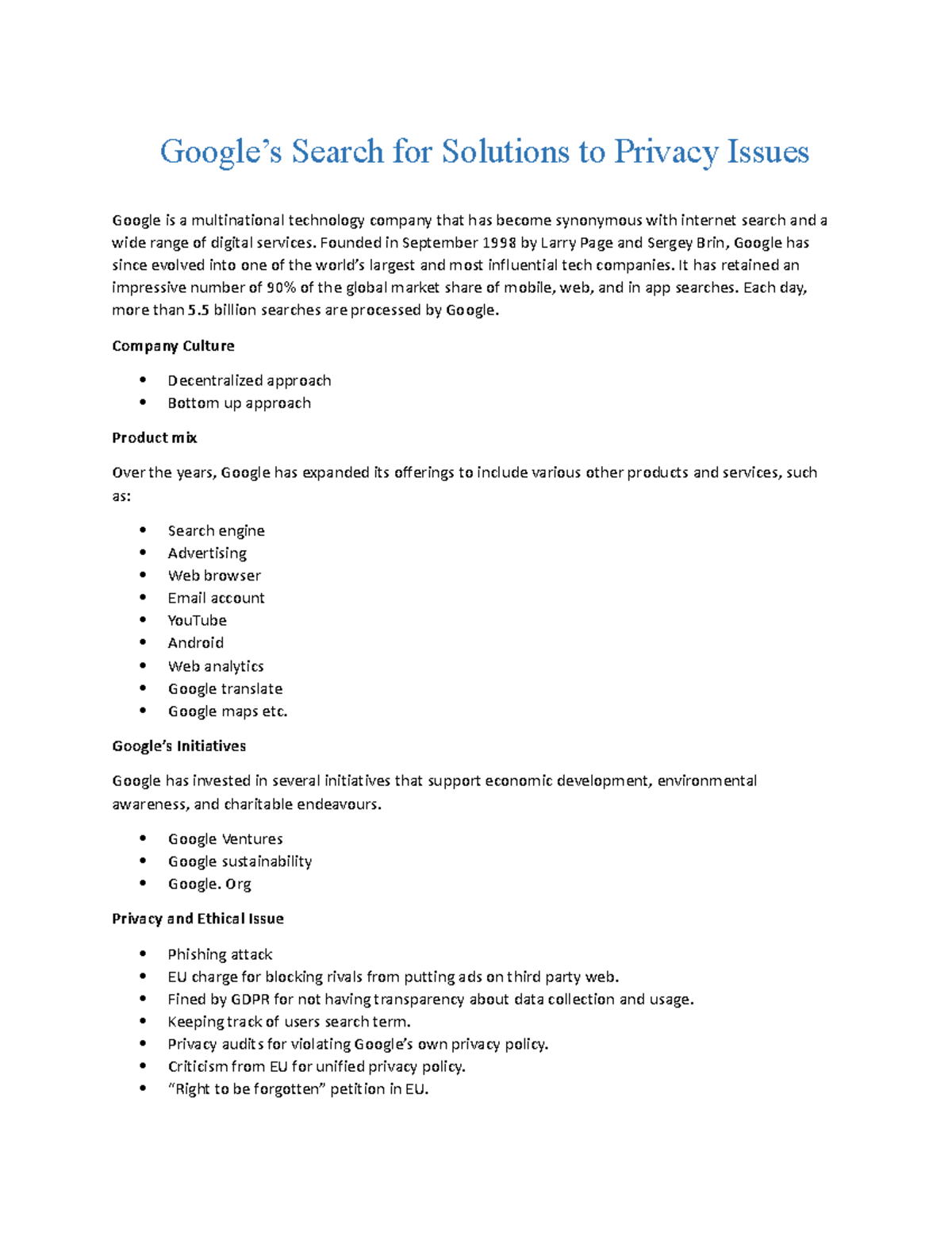 Google group project - Done by me. - Google’s Search for Solutions to ...