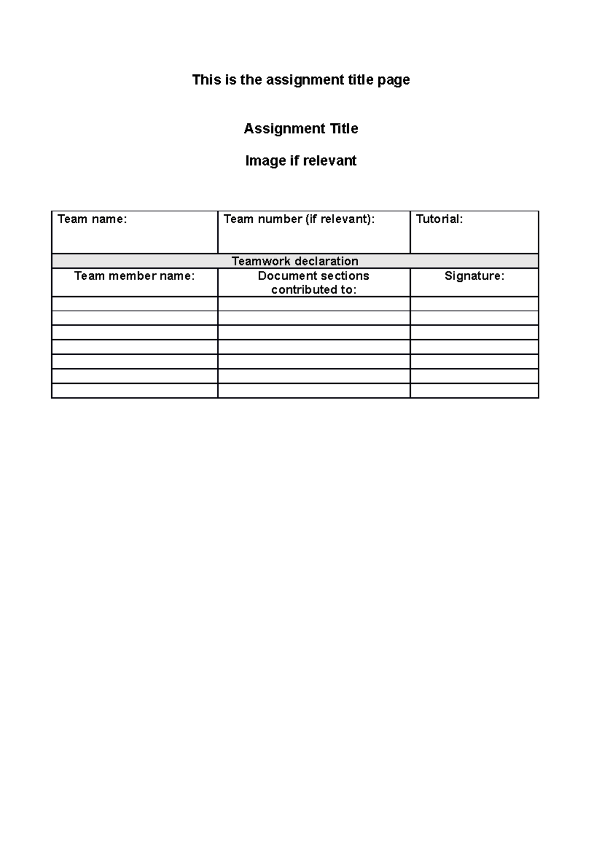 Team Proposal Template 2021 - This is the assignment title page ...