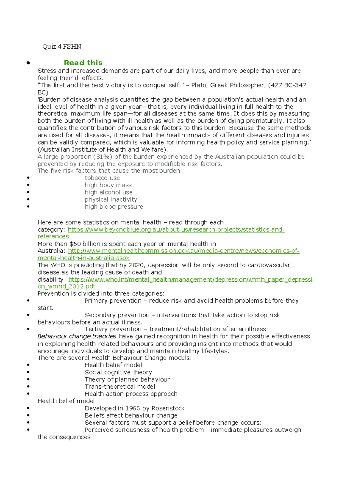 Quiz 4 FSHN - Lectures notes for quiz 4 FSHN quiz - Quiz 4 FSHN Read ...