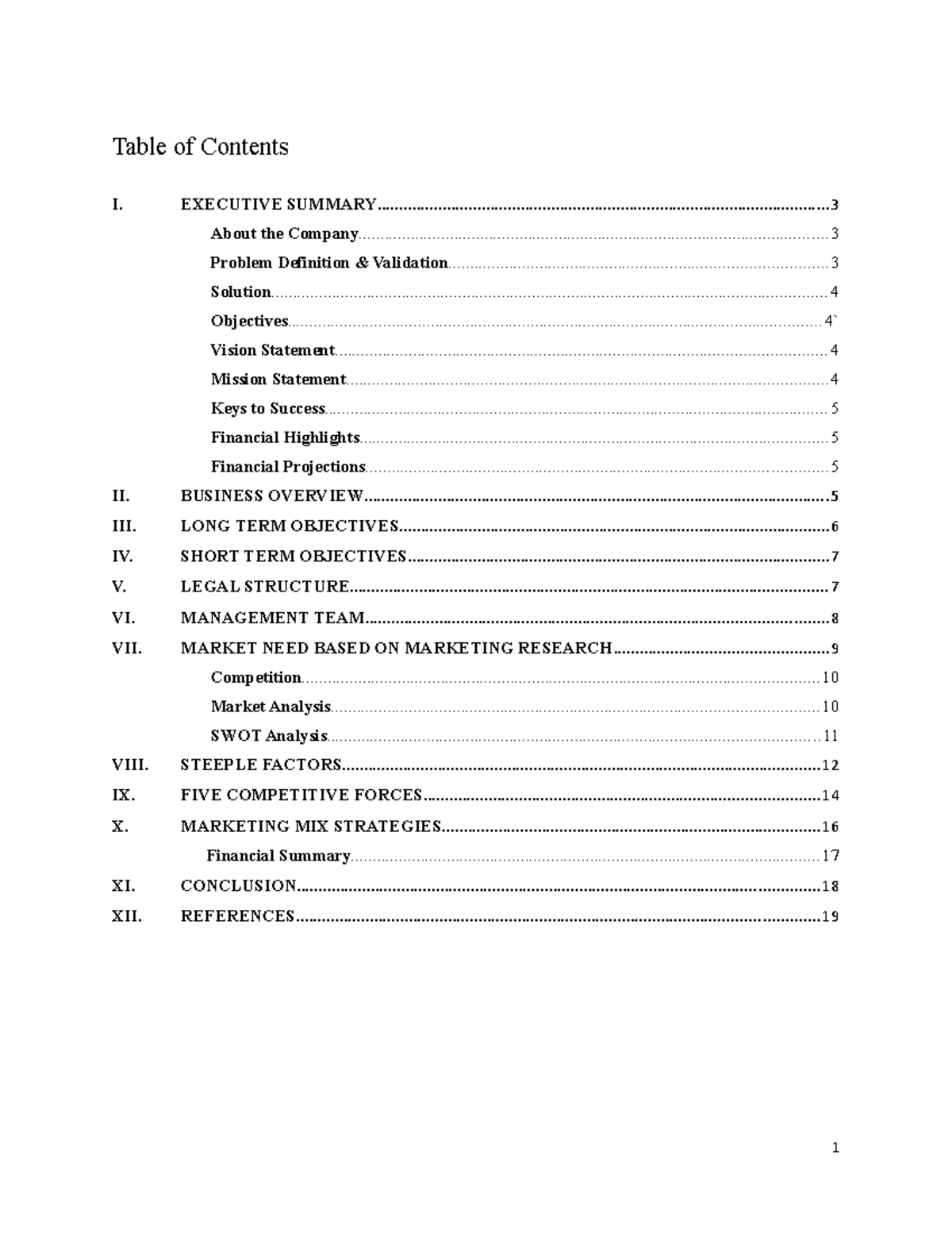 Term Project- Group 8 - Table of Contents I. EXECUTIVE - Studocu
