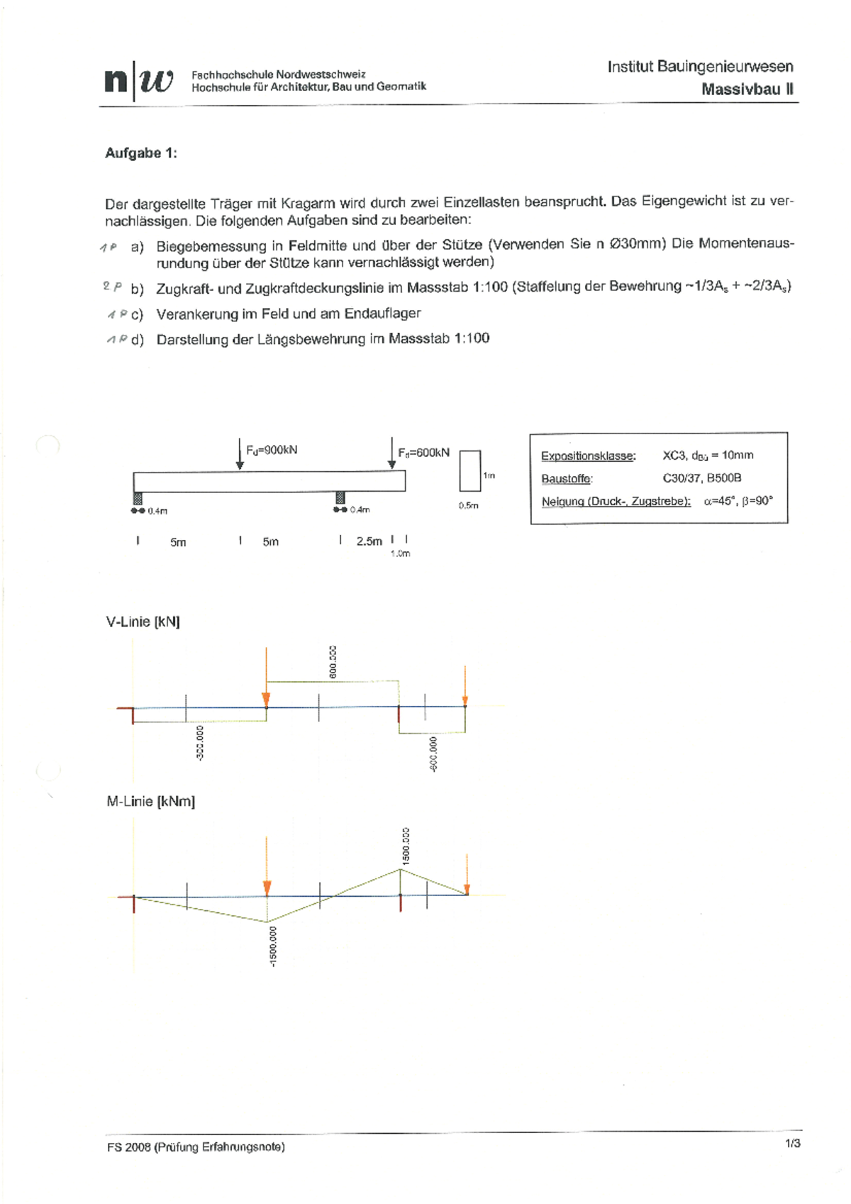Massivbau 2 Übungsprüfung - Massivbau 2 - Studocu