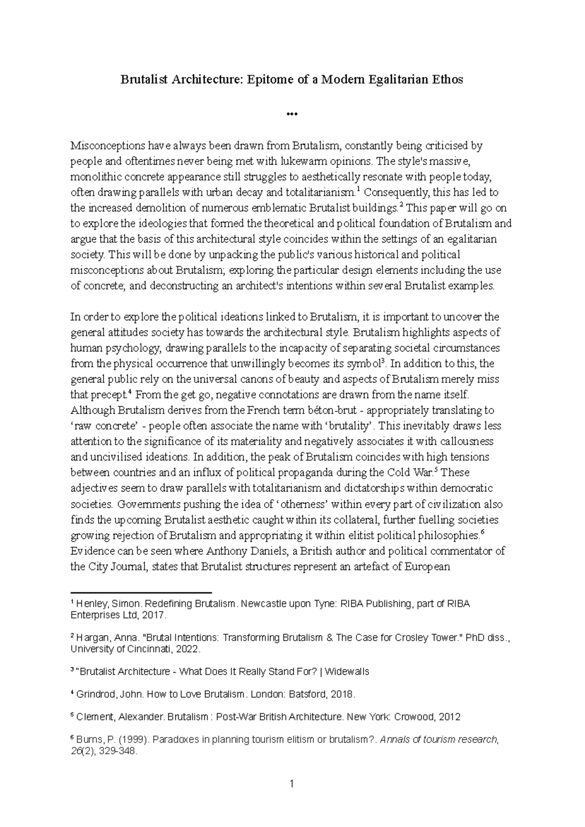 DAB200 Assessment 2 - Brutalist Architecture Epitome of a Modern ...