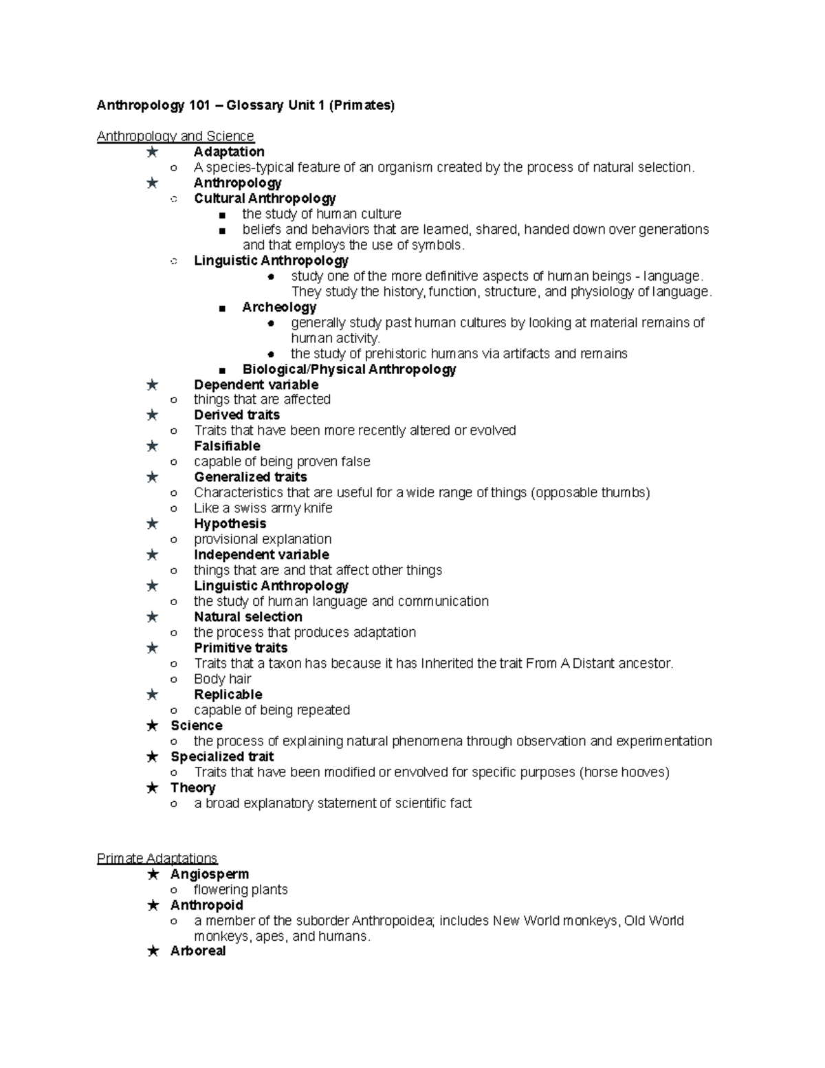 Anthropology of Human Biological Evolution Notes - Anthropology 101 ...