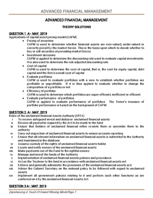 Financial Management PART Ii copy - Financial Management SUBJECT NUMBER ...