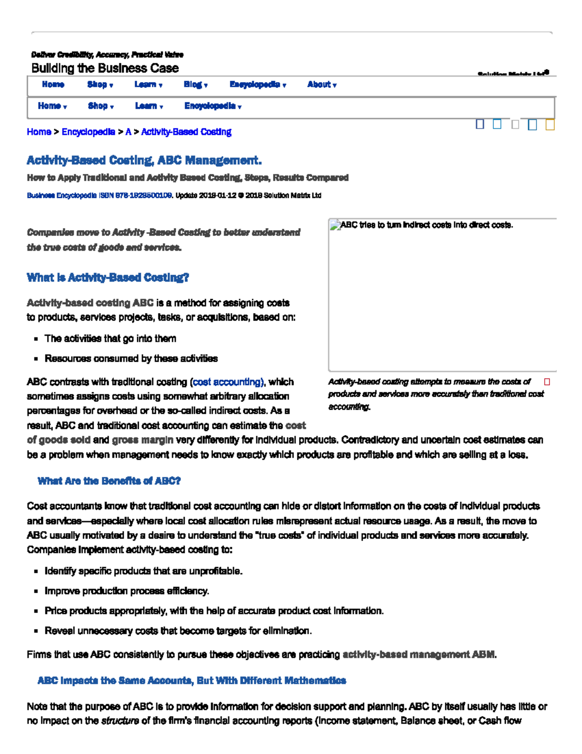 ABC costing - ......................... - Deliver Credibility, Accuracy ...
