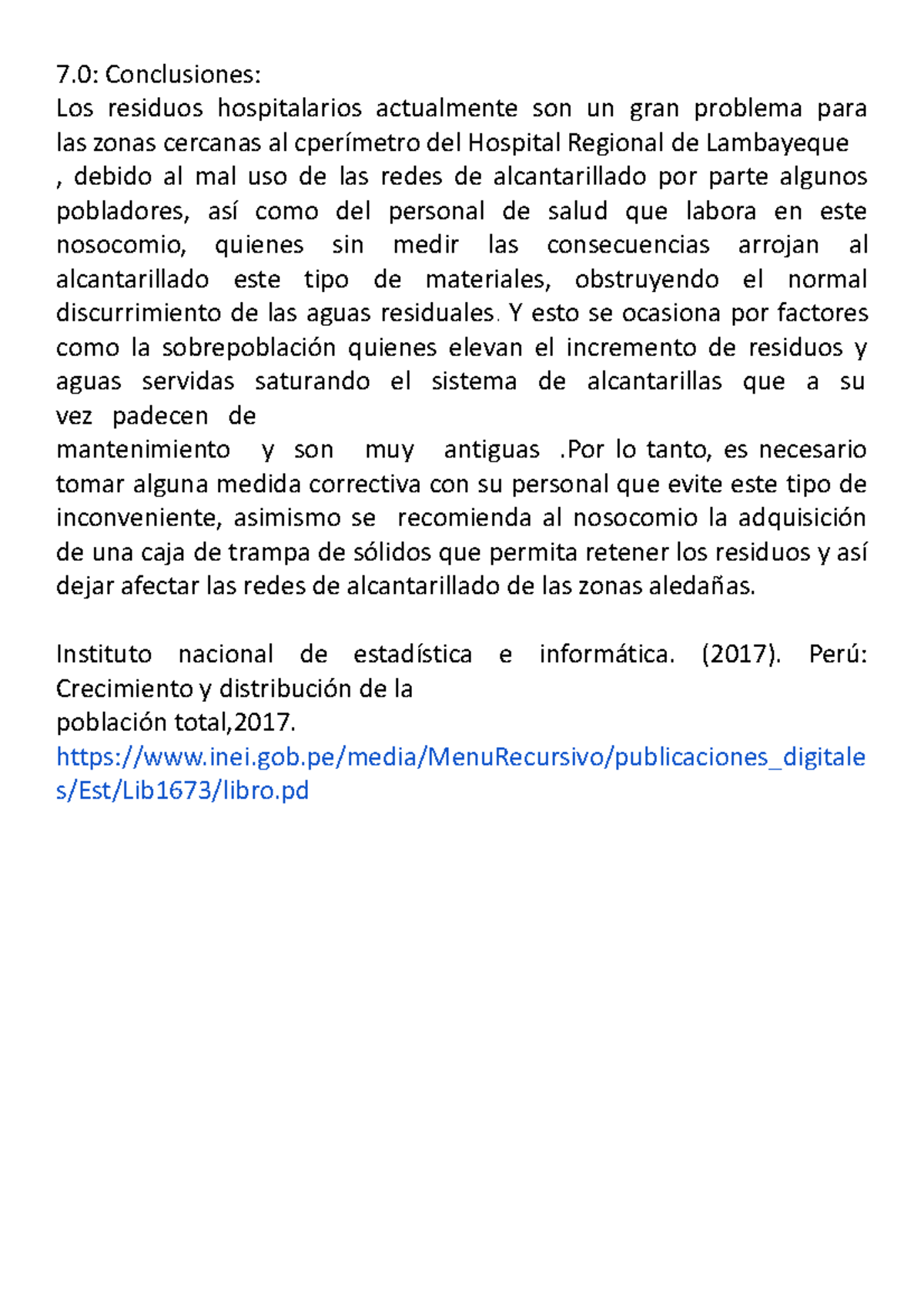 Conclusion IMA - Informe - 7: Conclusiones: Los residuos hospitalarios ...