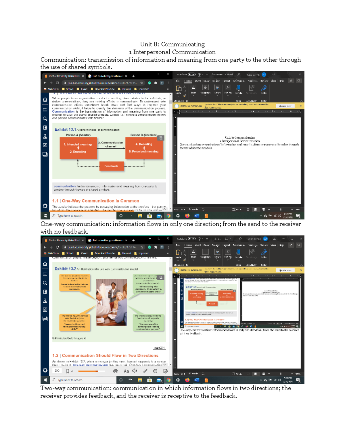 Unit 8 Chapter Terms - Unit 8: Communicating 1 Interpersonal ...