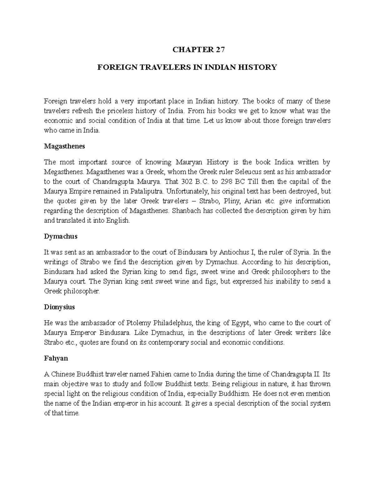 Chapter 27 Foreign Travelers IN Indian History - CHAPTER 27 FOREIGN ...