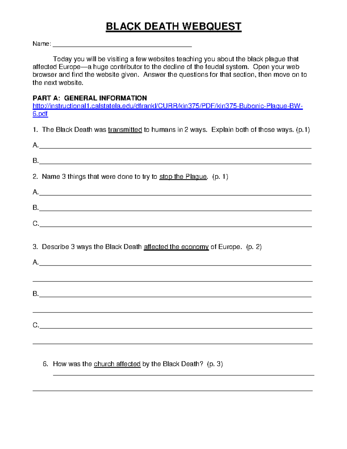 Black Death Webquest - 6 th grade world history - BLACK DEATH WEBQUEST ...