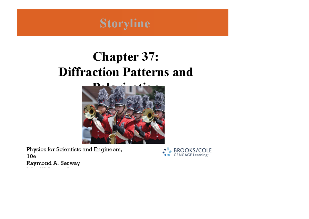 Chapter 37 Diffraction And Polarisation - Storyline Chapter 37: Diffraction Patterns and - Studocu