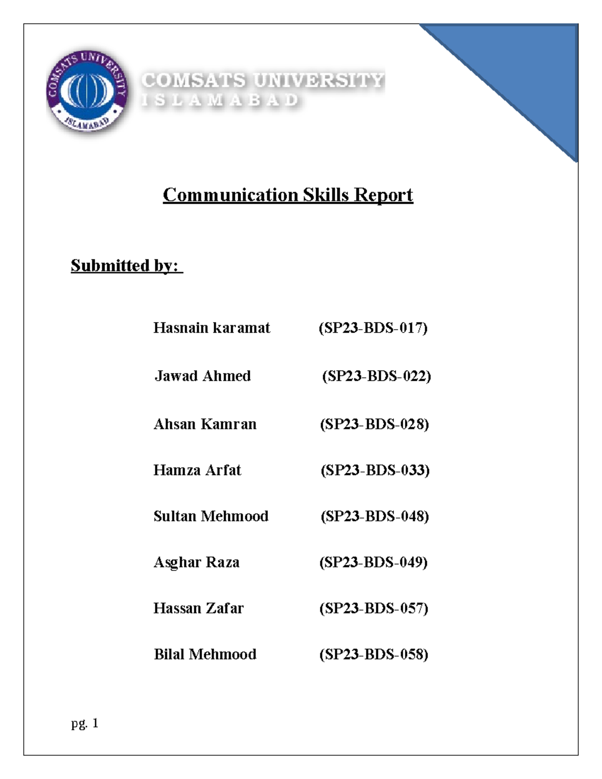 Communication report - Communication Skills Report Submitted by ...