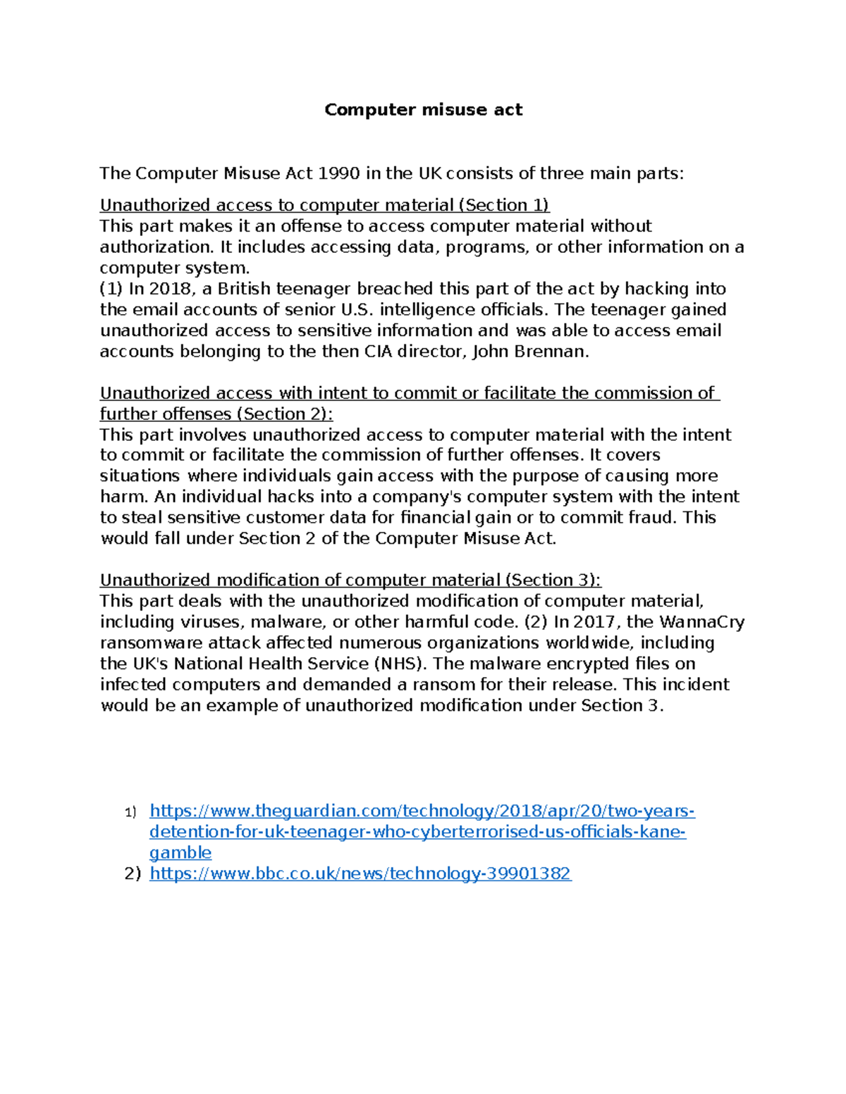 Computer misuse act - hahaha - Computer misuse act The Computer Misuse ...