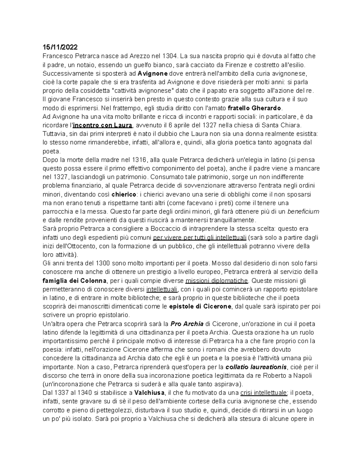 Francesco Petrarca (Vita, Secretum, Canzoniere) - 15/11/ Francesco ...