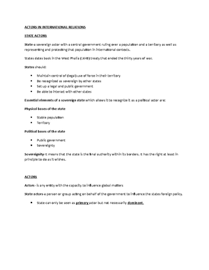 Introduction toInternational Relations - AB Foreign Service - Studocu