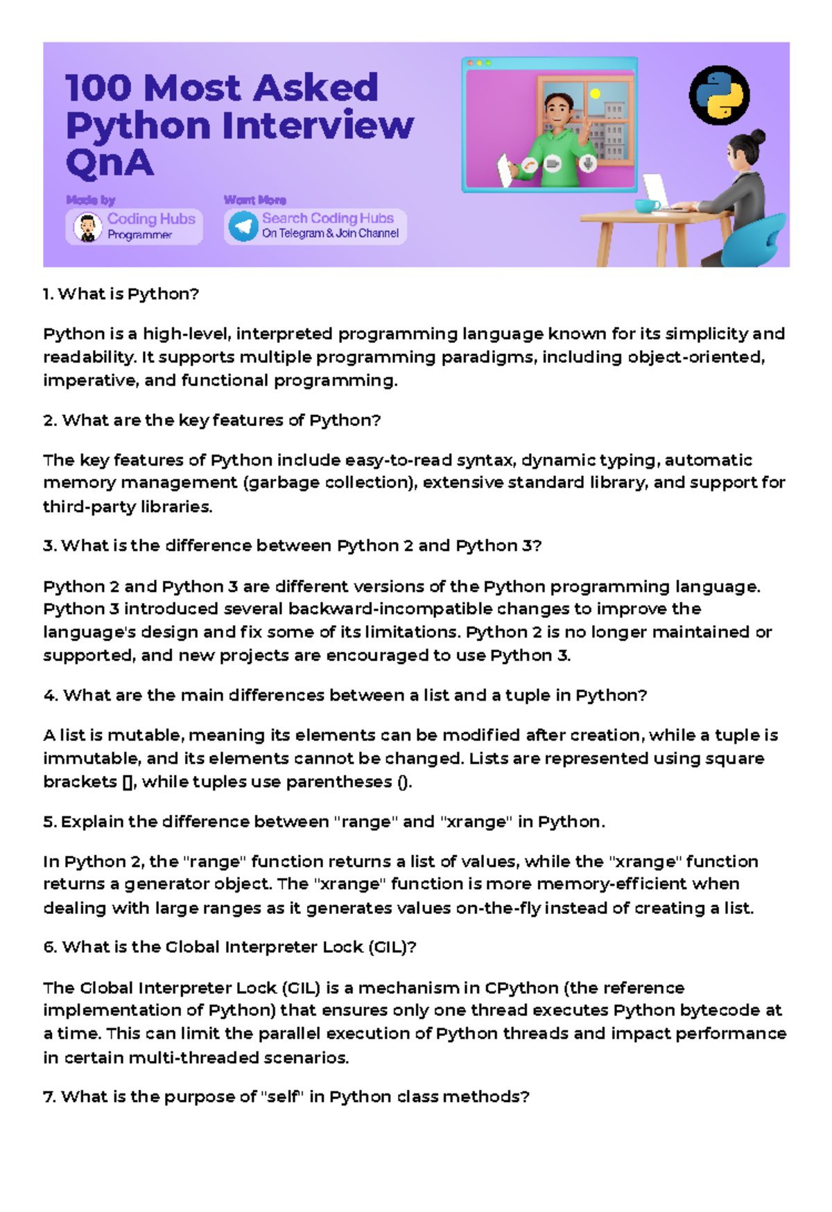 100 Most Asked Python Interview Qn A - What is Python? Python is a high-level, interpreted - Studocu