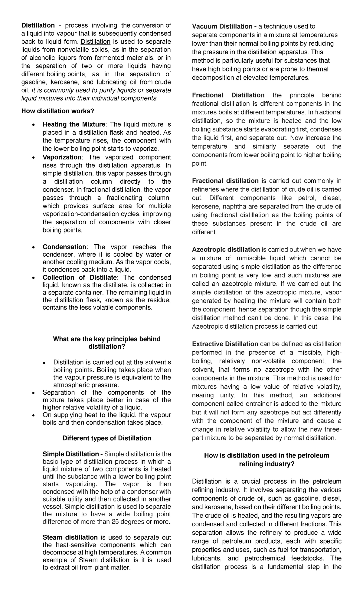 Distillation Process of Control and Optimization - Distillation ...