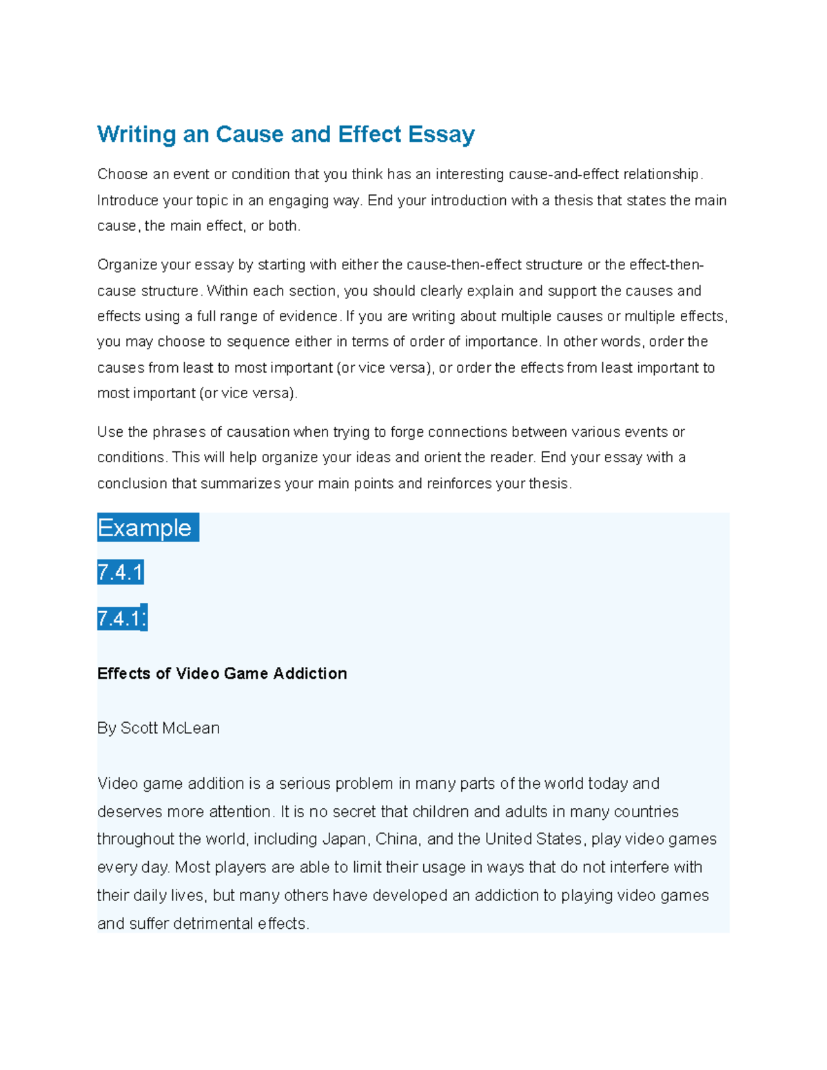Writing an Cause and Effect Essay - Introduce your topic in an engaging ...