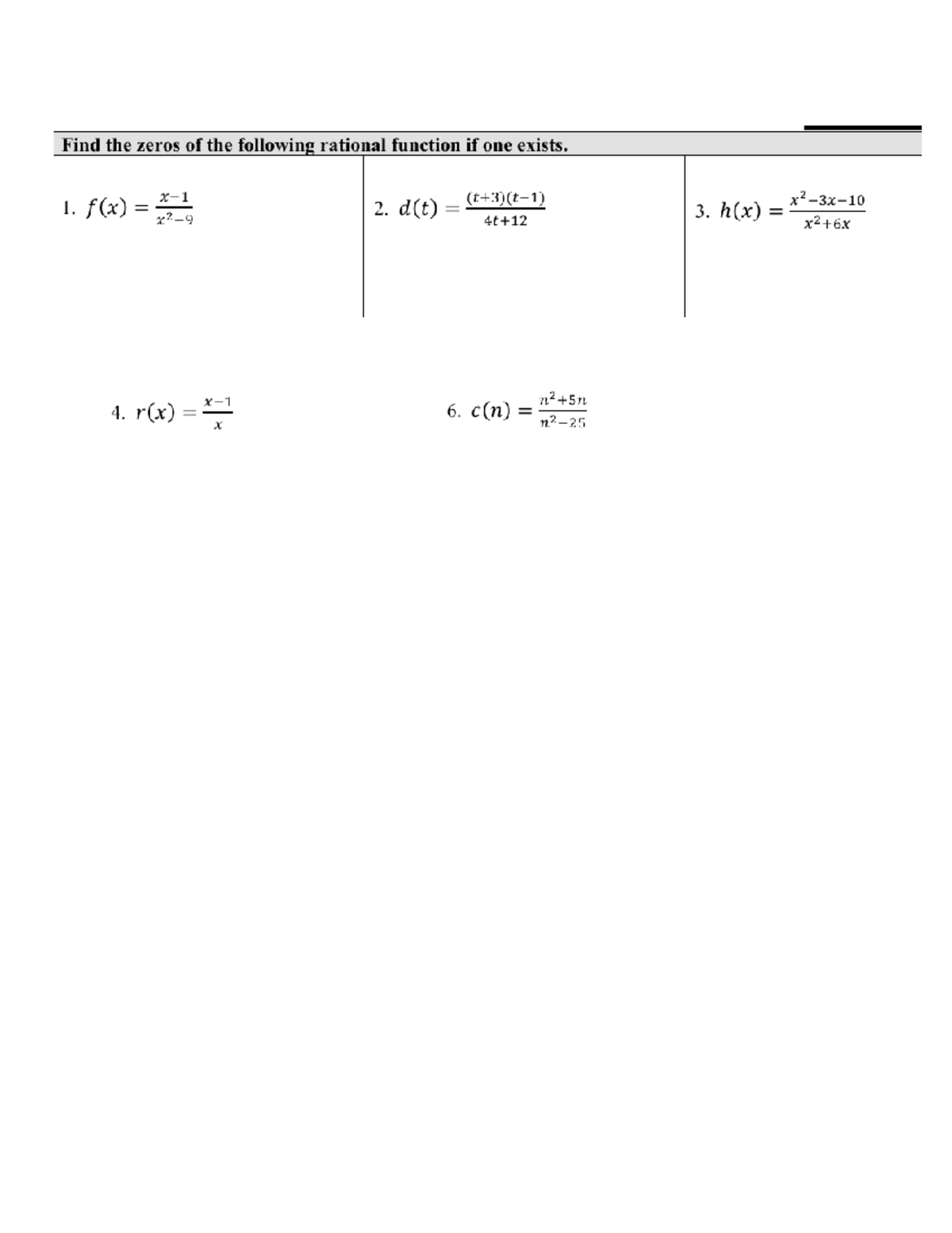Lesson 1.8 Practice - Pre calc homework - Find the zeros of the ...