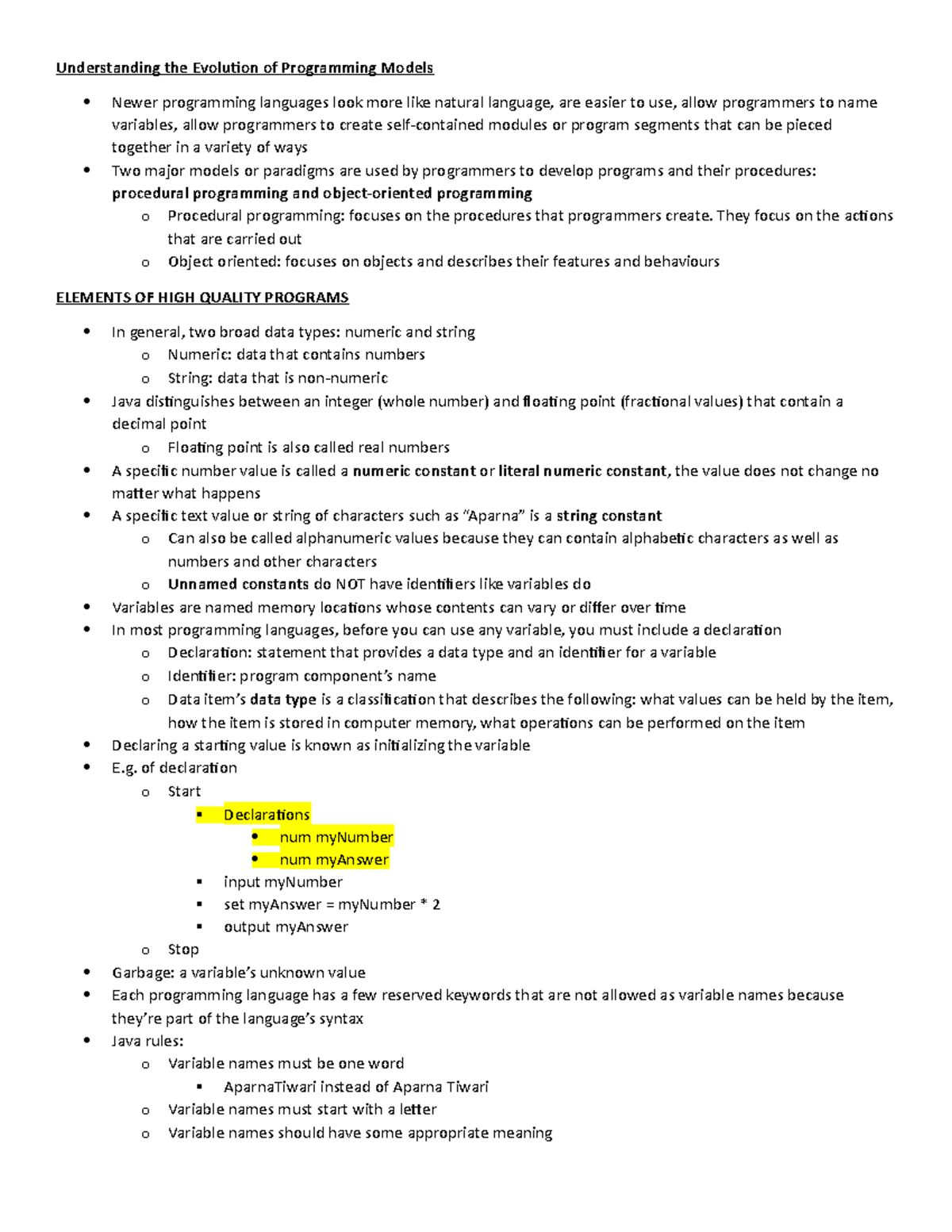 CST8116: Java Textbook Notes - Understanding the Evolution of ...