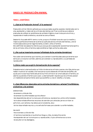 BPA T5 - Esquemas Tema 5 - Bases de la Producción Animal - Studocu