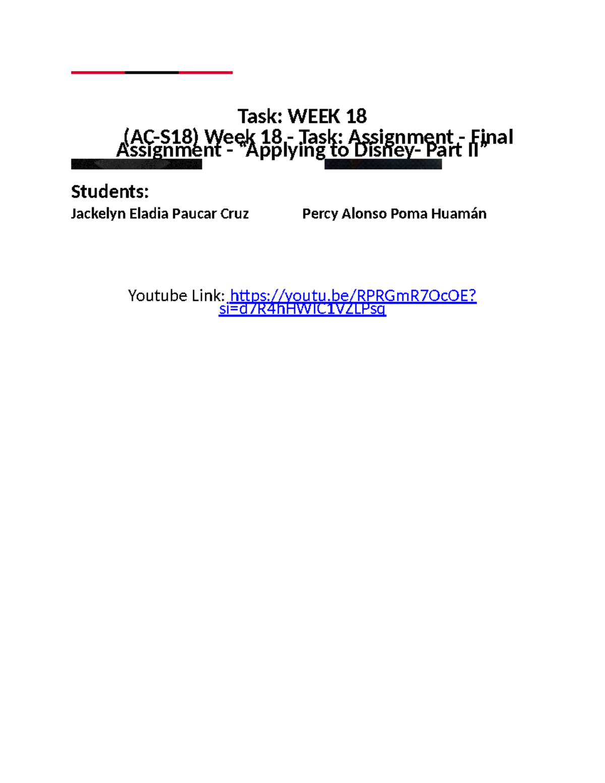 Task Week 18 Percy Poma Jackelyn Paucar - Formacion Para la Empleabilidad - Task: WEEK 18 🔴 (AC ...