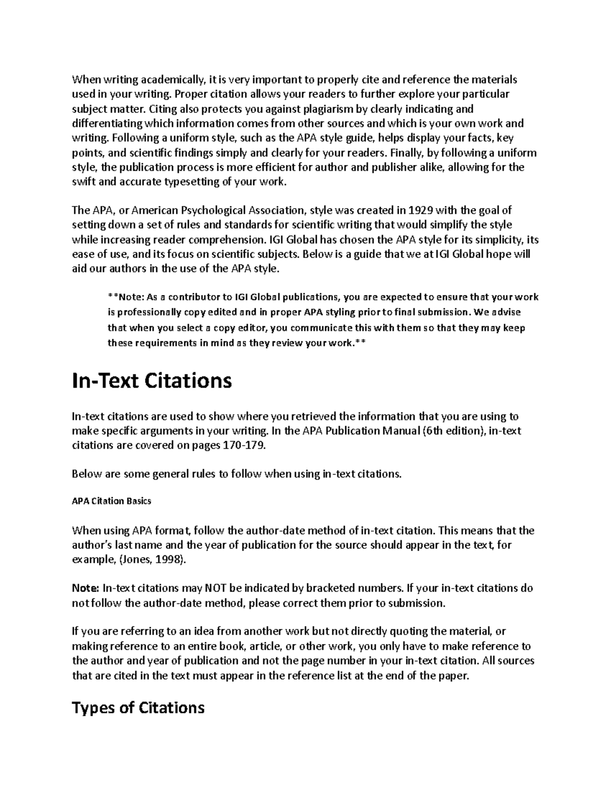 APA Citation Guidelines - When writing academically, it is very ...