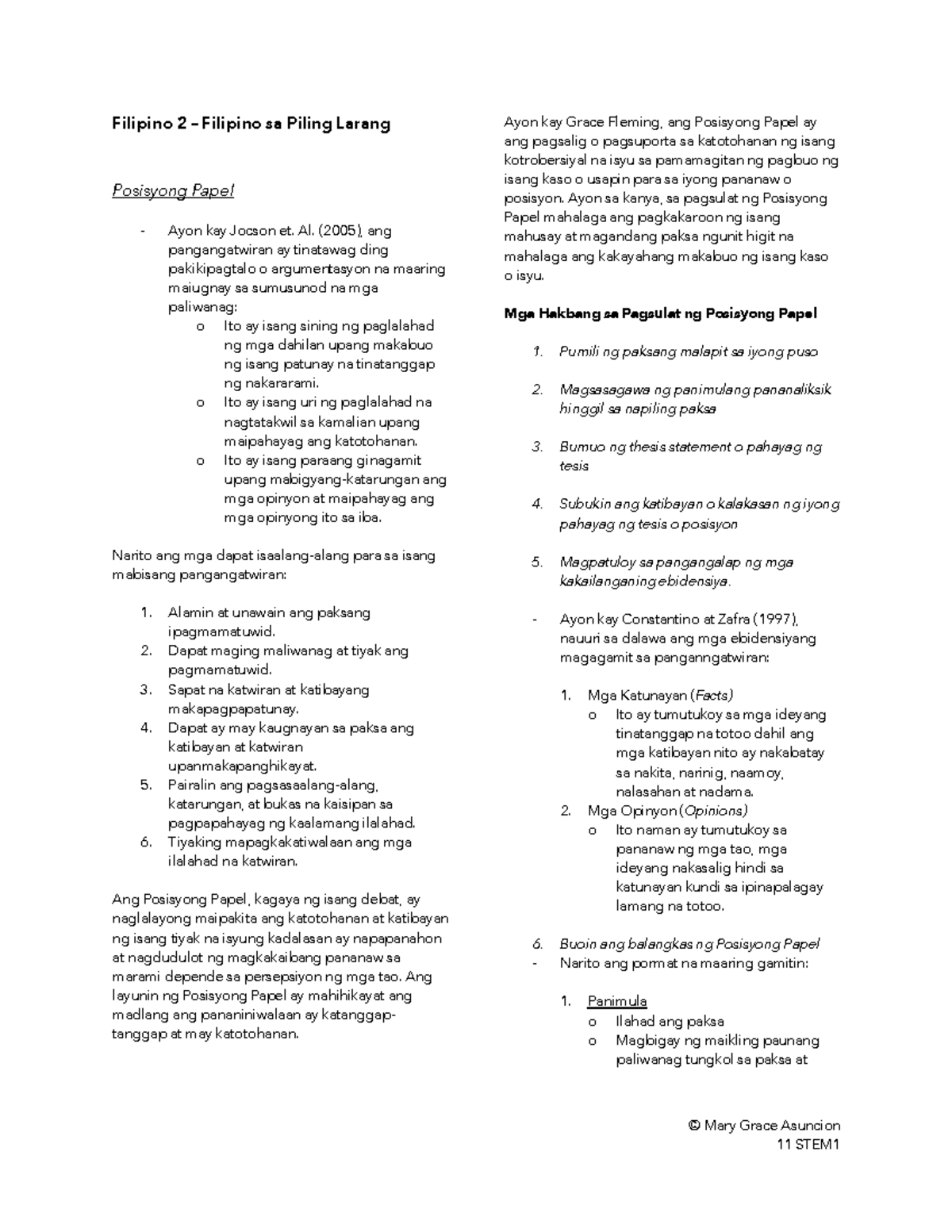 Finals-Reviewer-Filipino - © Mary Grace Asuncion Filipino 2 – Filipino ...