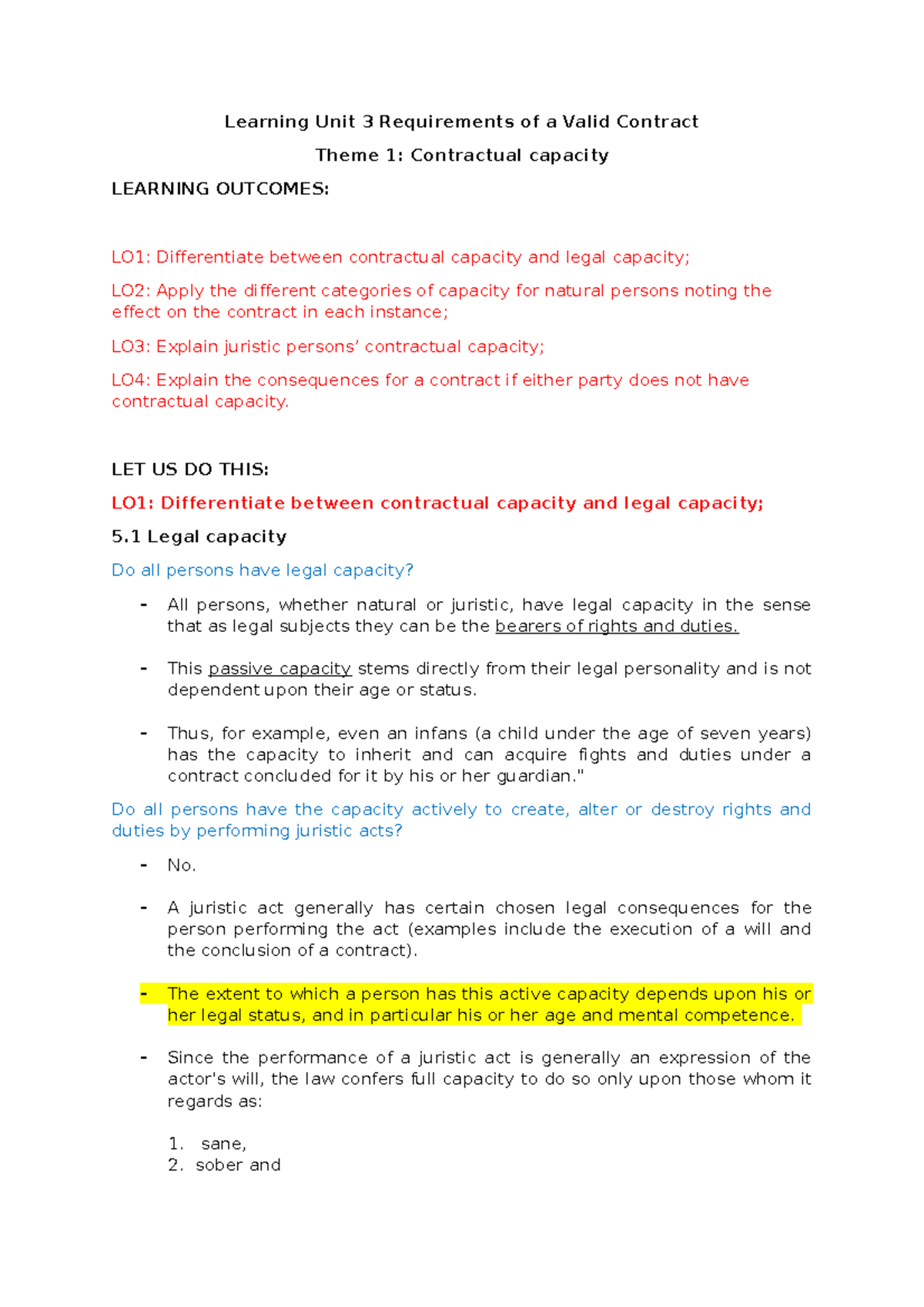 LU3 Theme 1 - Lecture notes - Learning Unit 3 Requirements of a Valid ...