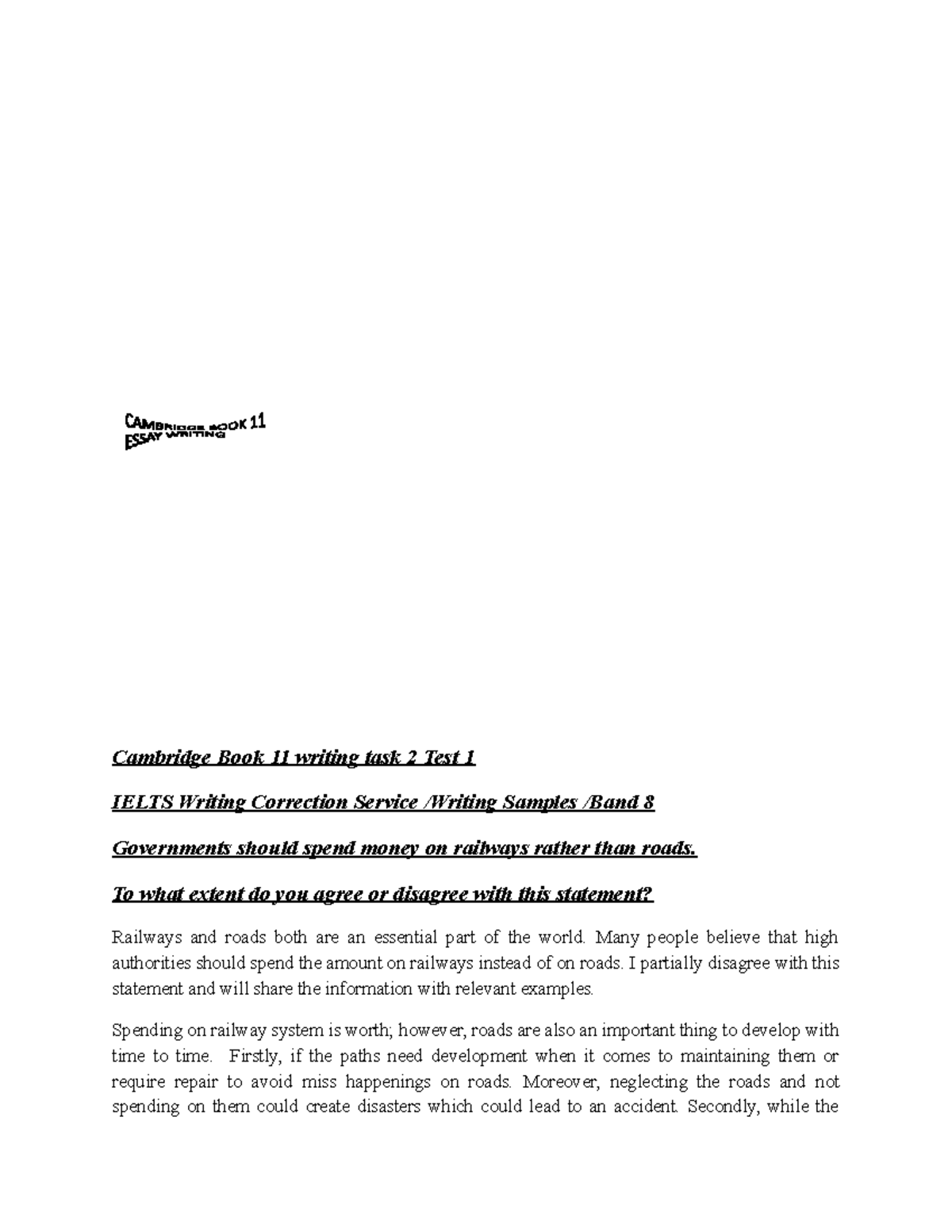 Cambridge Book 11 writing task 2 - Cambridge Book 11 writing task 2 ...