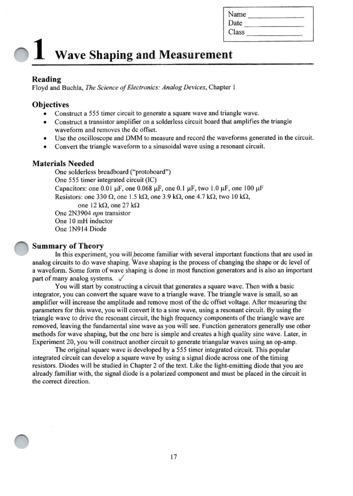 LAB 1 Experiment 1 - lab work - EMT 1255 - Studocu