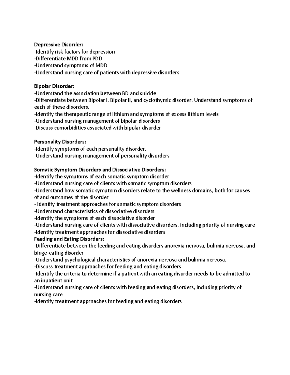 Number one Exam 2 Study Guide for NURS350 mental health and psych class ...