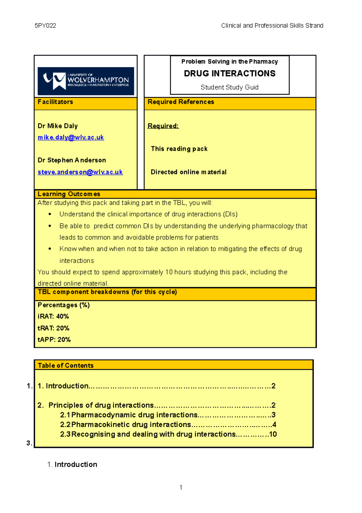CPS 3 Drug Interactions - Facilitators Required References Dr Mike Daly ...