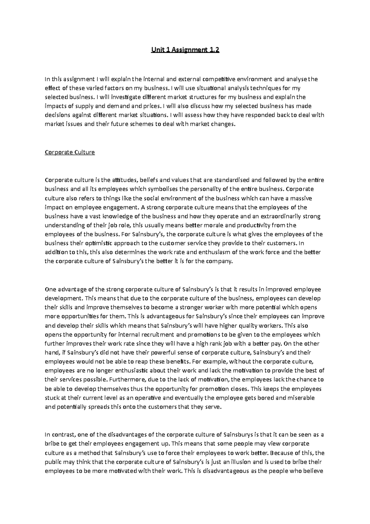 Unit 1 Assignment 2 - yes - Unit 1 Assignment 1. In this assignment I ...