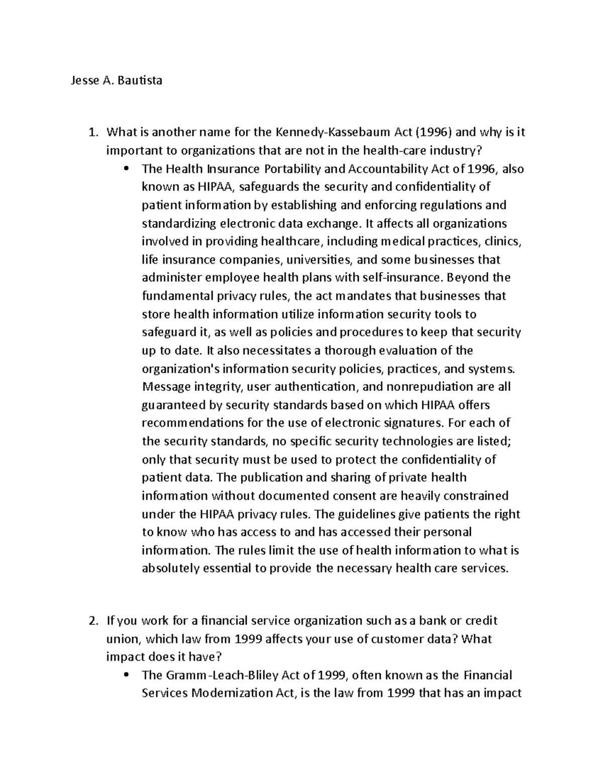 The Primary Purpose Of The USA Patriot Act Assignment Jesse A