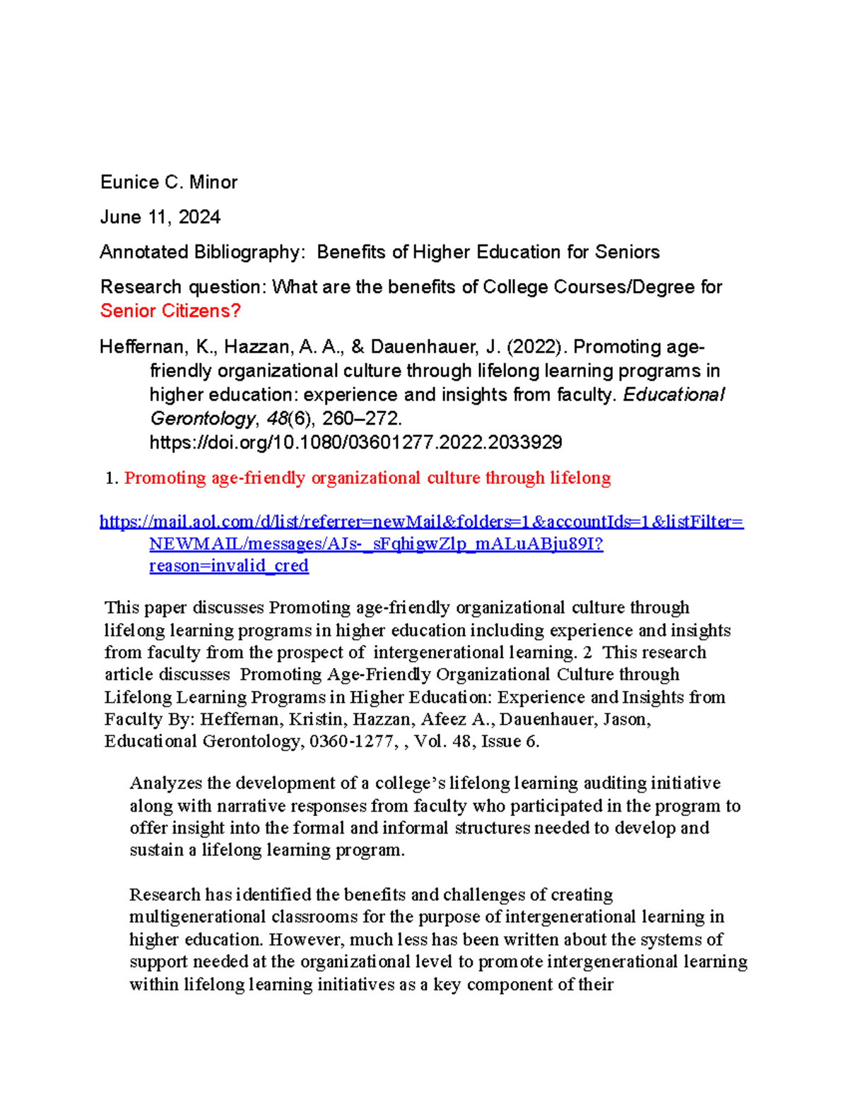 English 112 - Assignment - 2 - Eunice C. Minor June 11, 2024 Annotated ...