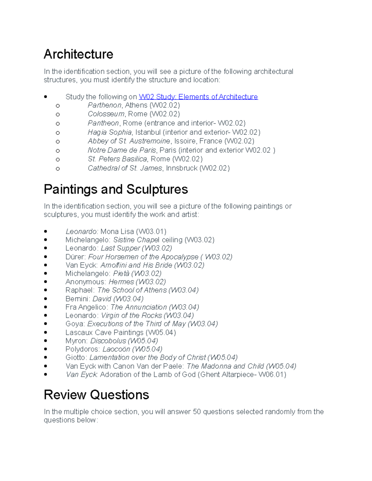 Midterm Study Guide - Architecture In the identification section, you ...